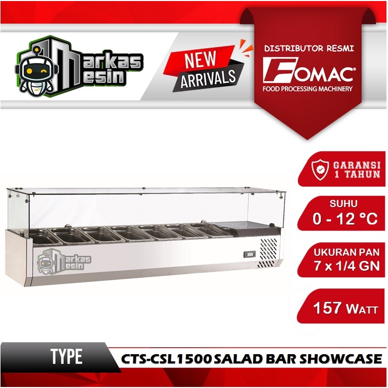 Jual Counter Top Salad Bar Showcase CTS-CSL1500 FOMAC | Shopee Indonesia