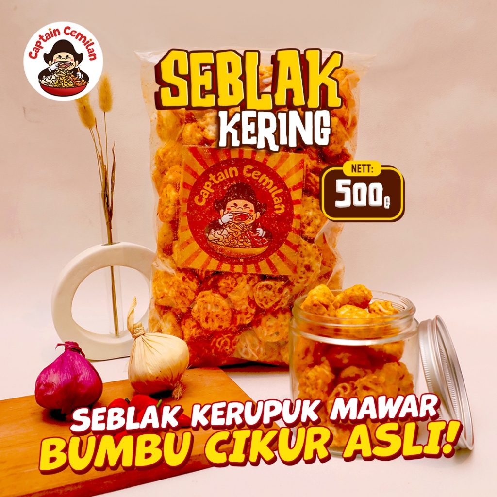 Jual 500Gram Seblak Kering Pedas Gurih Kerupuk Bunga Kriuk Full Rempah ...