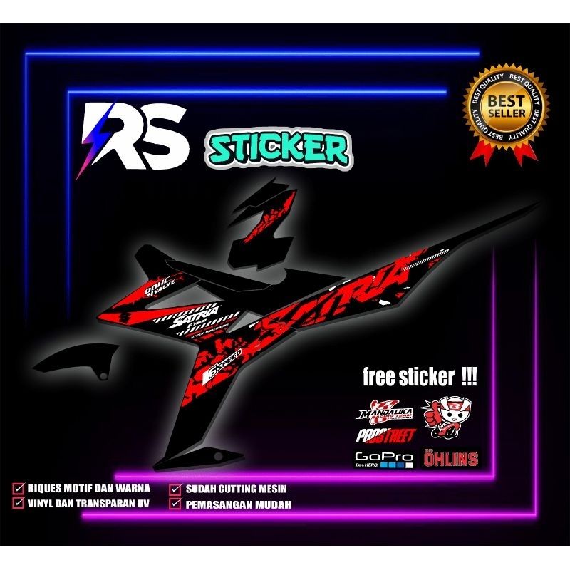 Jual sticker striping satria fu fi injeksi custom 06 bodi hitam ...