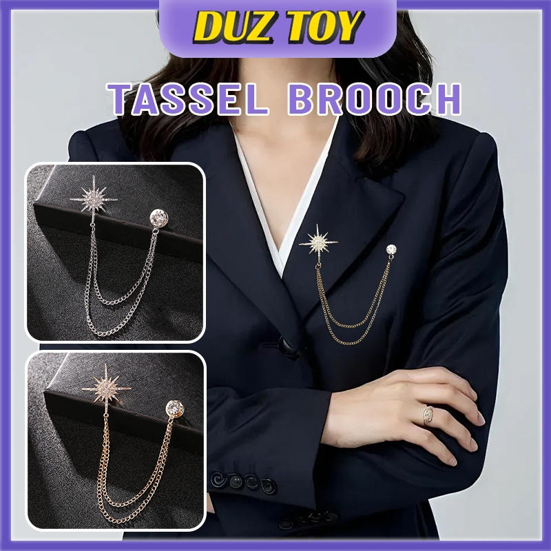 Jual Bros Pin Rantai jas Rumbai Desain Bintang Snowflake Untuk Pria ...