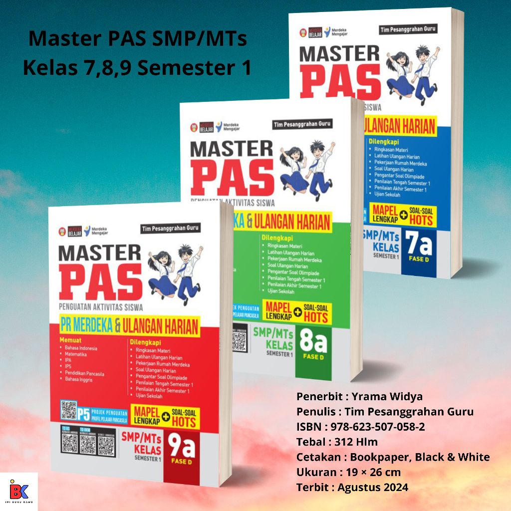 Jual Paket Buku Master PAS SMP/Mts Kelas 7/8/9 Semester 1 Buku PR dan Ulangan Harian Kurikulum ...