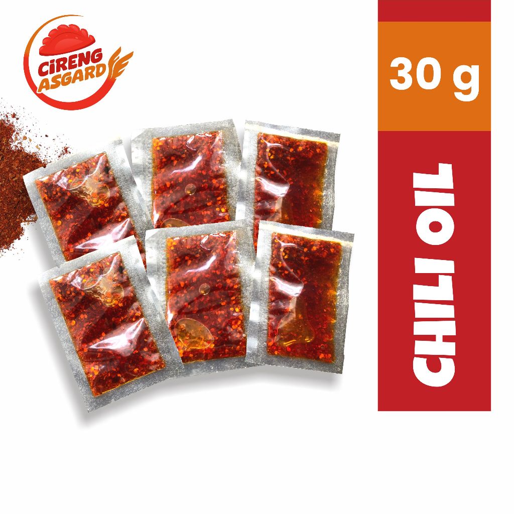 Jual Chilli oil pedas gurih/ Chilli oil 30gram/ Chilli oil sachet ...