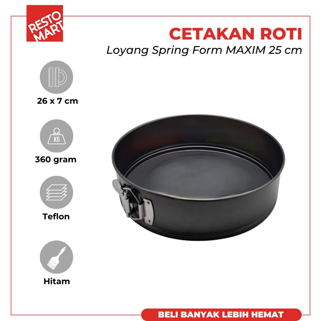 Jual Cetakan Roti / Loyang Roti / Spring Form 25 cm MAXIM (1221246)(F1 ...