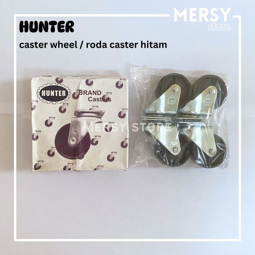 Jual Roda Caster Hitam Hunter 2 inch Set (4 pcs) | Shopee Indonesia