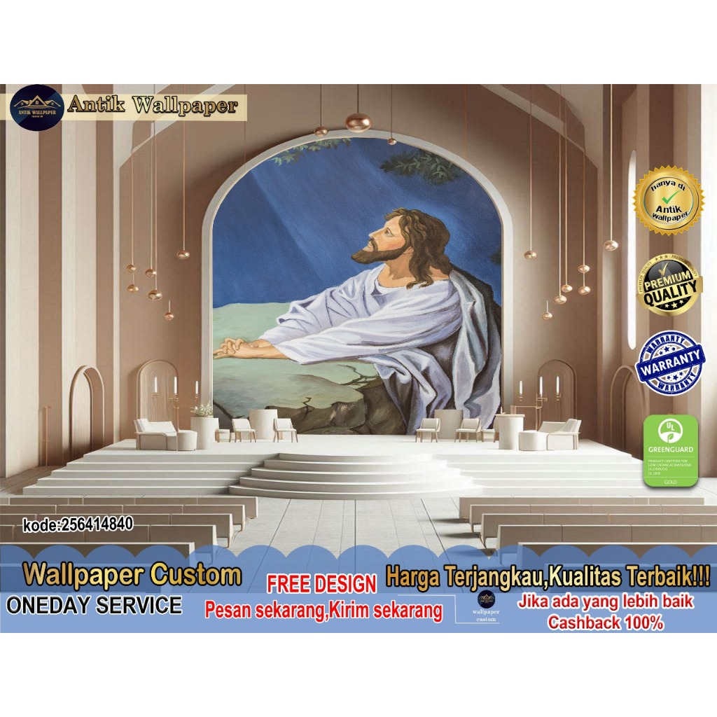Jual Wallpaper Custom & Wallstiker Custom 3D tema Ruang Ibadah | Yesus ...