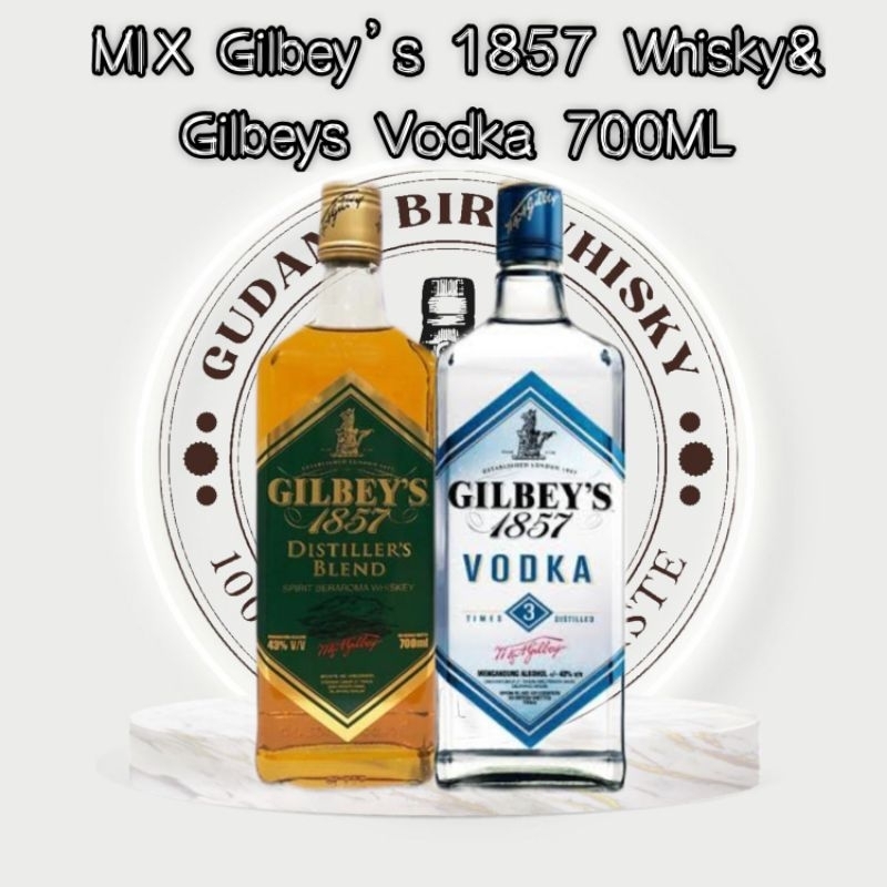 Jual MIX Gilbey’s 1857 Whisky&Gilbeys Vodka 700ML | Shopee Indonesia