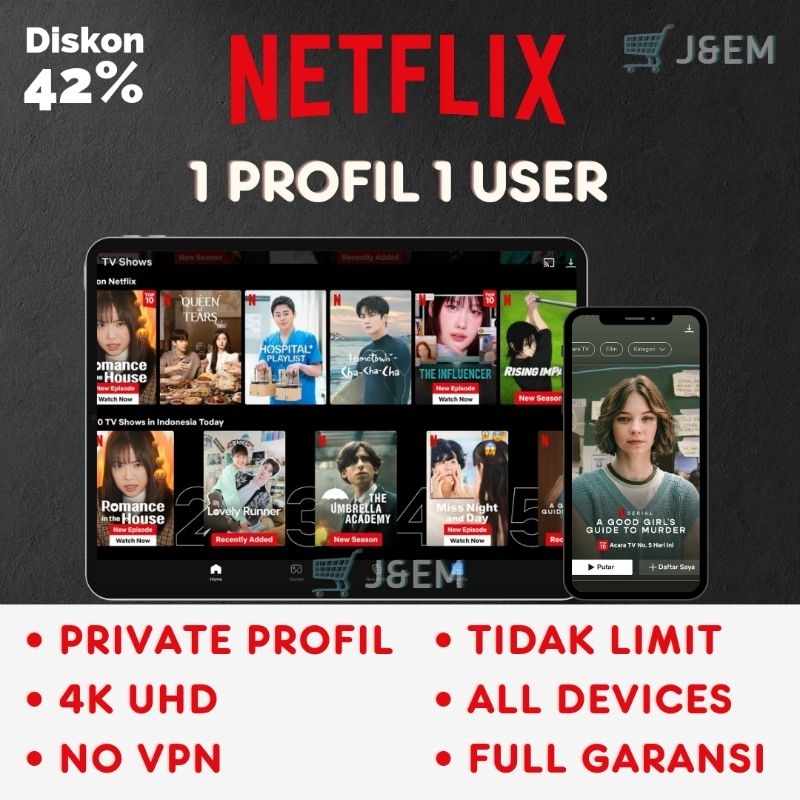 Jual NETFLIXX PRIVATE 4K UHD ALL DEVICES BERGARANSI | Shopee Indonesia