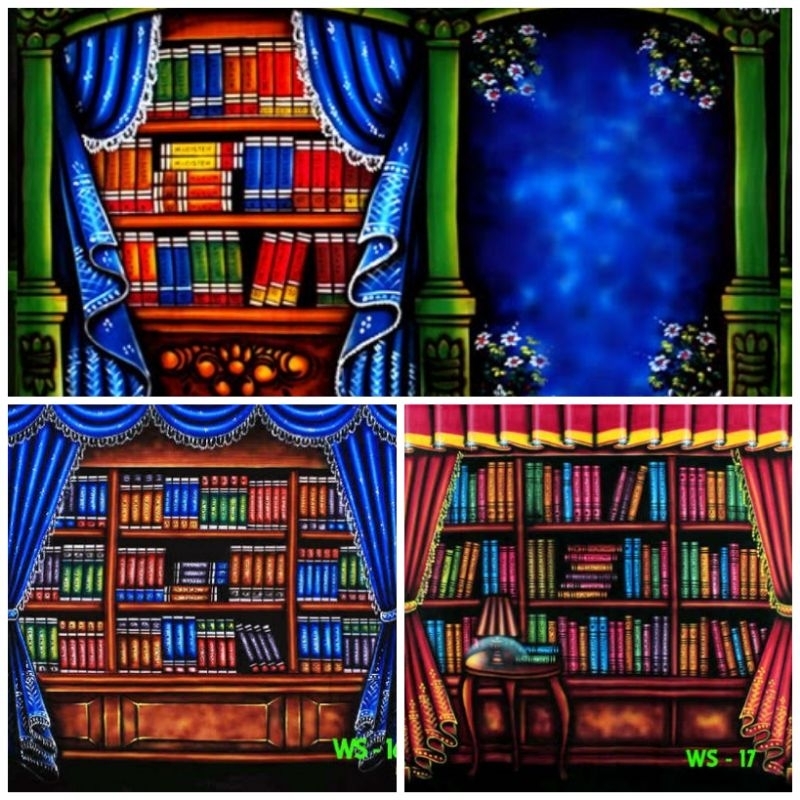 Jual background backdrop wisuda rak Buku | Shopee Indonesia