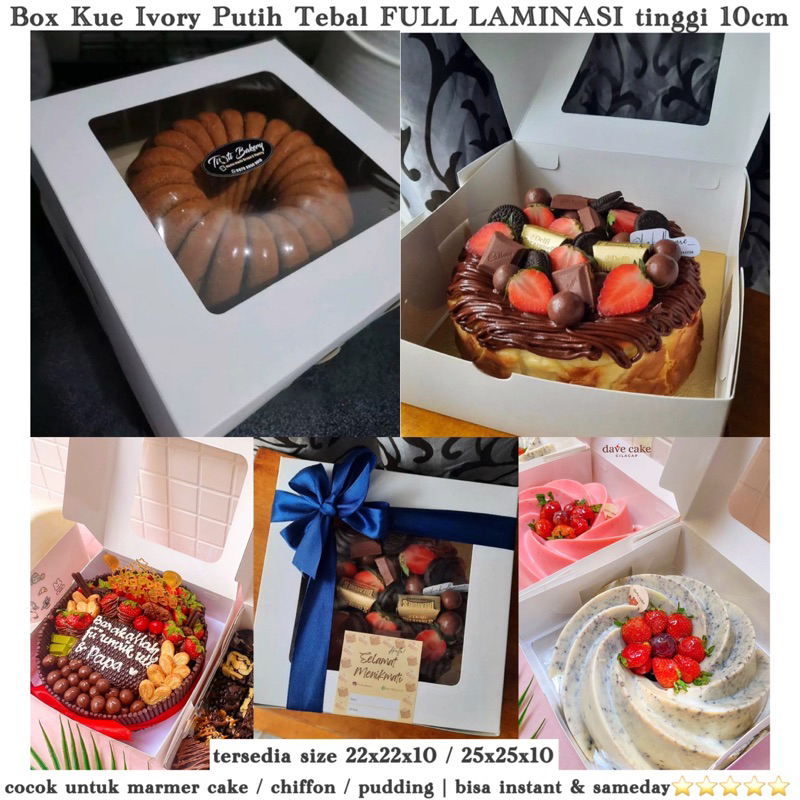 Jual Kotak Kue 25x25x10 / 22x22x10 Box Pudding / Chiffon / Marmer Cake ...