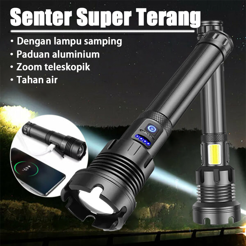 Jual Anbolt Senter Super Terang Senter LED Jarak Jauh Zoomable Senter 10000 Lumen Senter LED ...