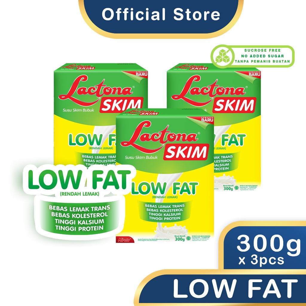 Jual PAKET LACTONA SKIM Low Fat Susu Nutrisi dan Diet 300 Gr X 3 Box ...
