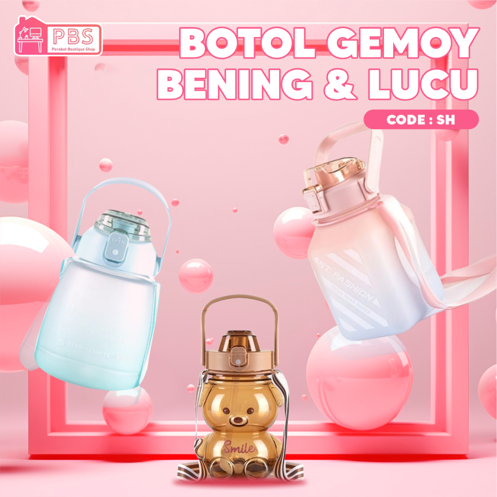 Jual PERABOT Botol Minum Boneka Botol Gemoy Bening Botol Viral Gradasi ...