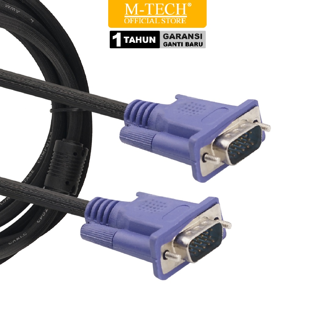 Jual MTECH Kabel VGA to VGA Male Full HD High Quality | Shopee Indonesia