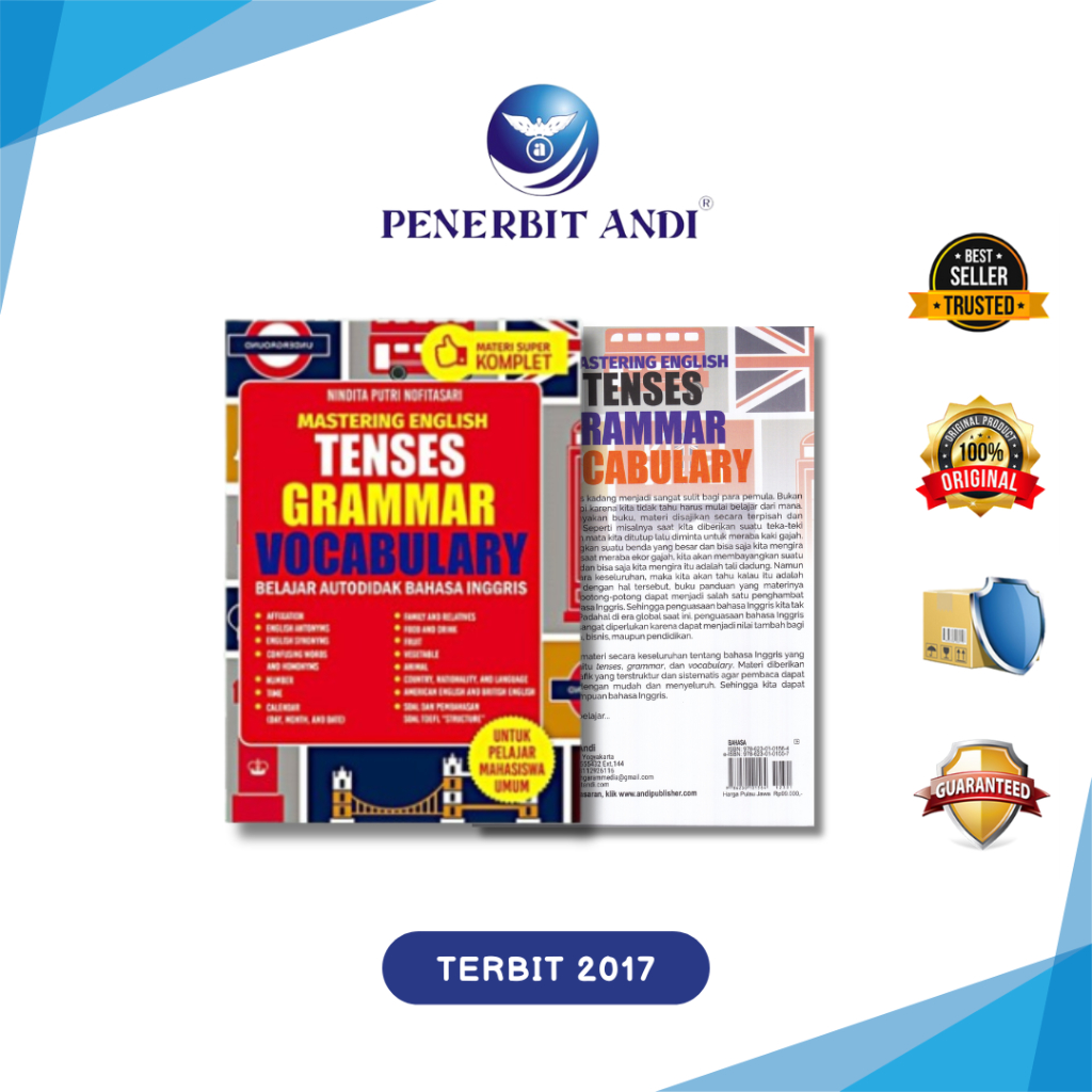 Jual Penerbit Andi - Buku Mastering English Tenses, Grammar, Vocabulary, Belajar Autodidak ...