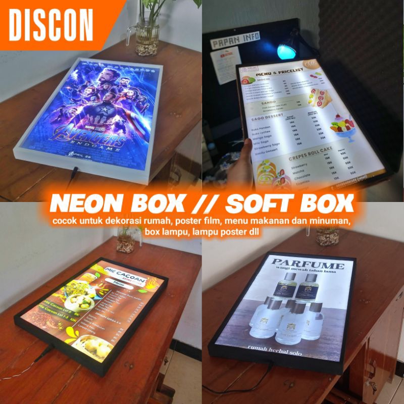Jual NEON BOX / SOFT BOX / LIGHT BOX ukuran 32×48 buatan produk lokal ...