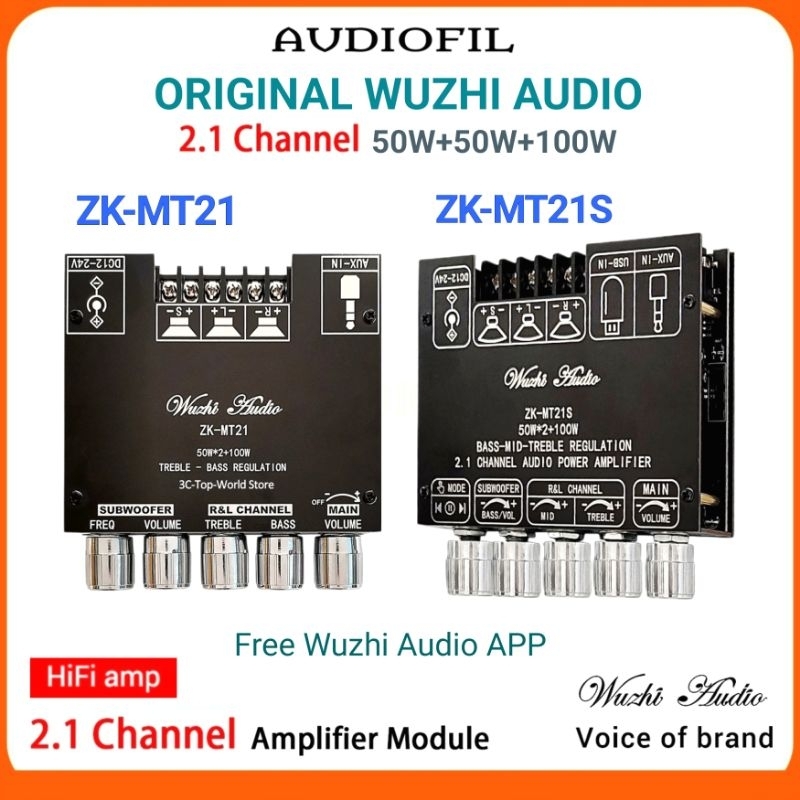 Jual ZK-MT21/ ZK-MT21S Amplifier Class D Hifi 2.1 CH Bluetooth 5.1 Original Wuzhi Audio | Shopee ...