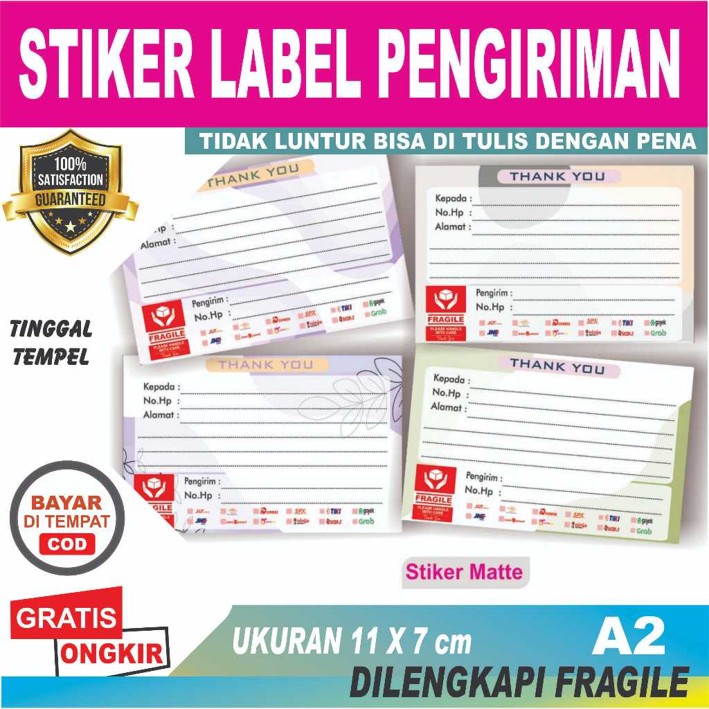 Jual Termurah (50pcs) A2 STIKER PENGIRIMAN / STIKER LABEL PENGIRIMAN ...