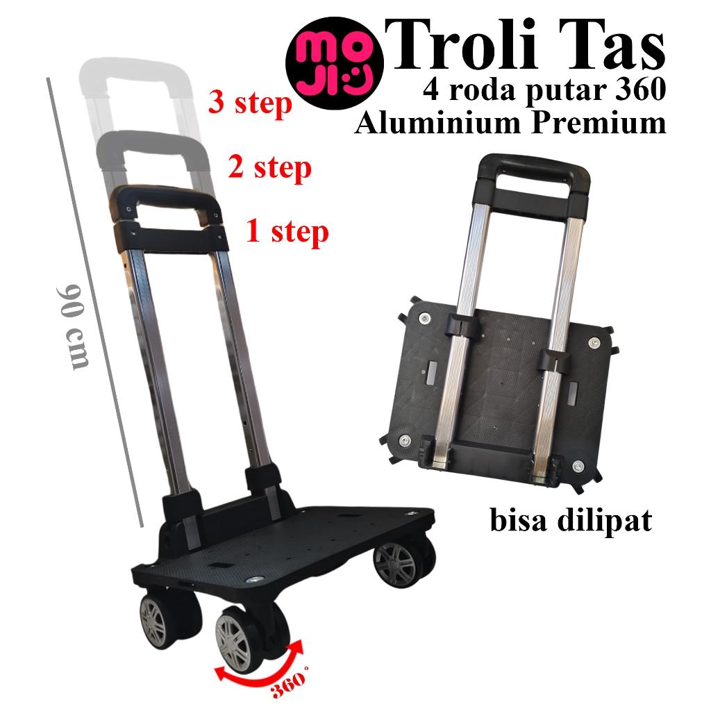 Jual Troli Lipat Tas Aluminium Roda 360° Gagang Teleskopik Kokoh ...
