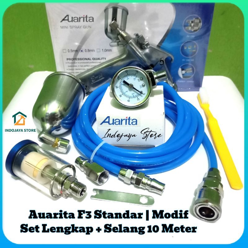 Jual Spray Gun Auarita F3 Standar | Modif Full Set Lengkap Plus Selang ...