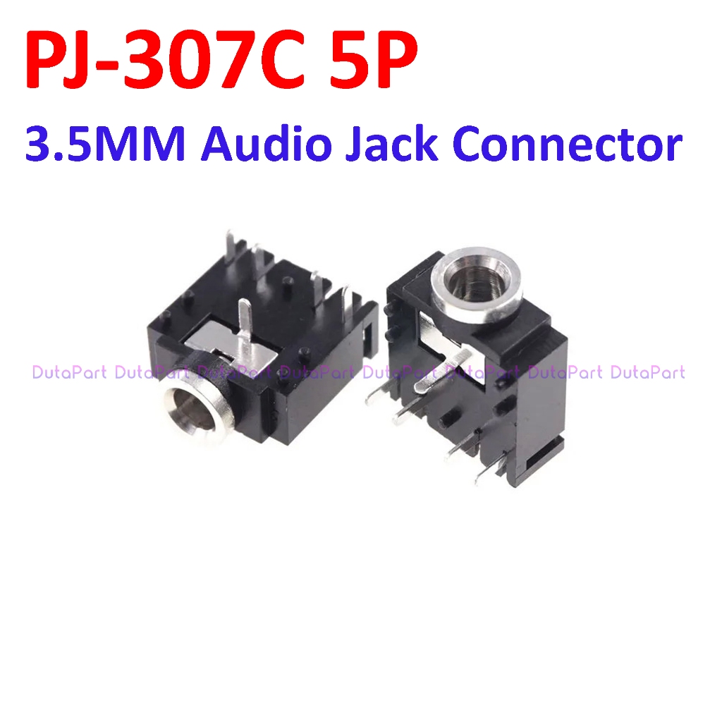 Jual PJ-307 PJ-307C 3.5MM Stereo Jack Socket Audio PCB Mount Female ...