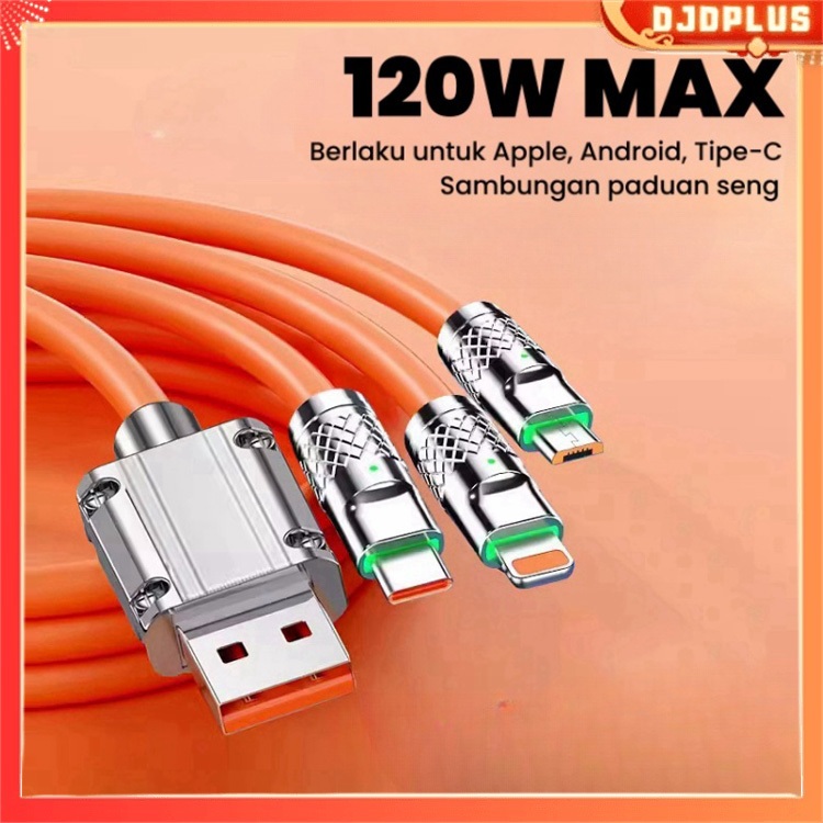 Jual DJDPlus KABEL 3 IN 1 FAST CHARGING 120W 6A USB UNTUK TIPE C IOS MICRO KABEL DATA FAST ...