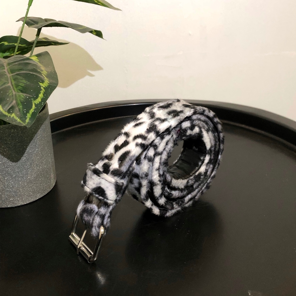 Jual Ikat pinggang leopard putih abu / gesper / sabuk punk / belt skena ...