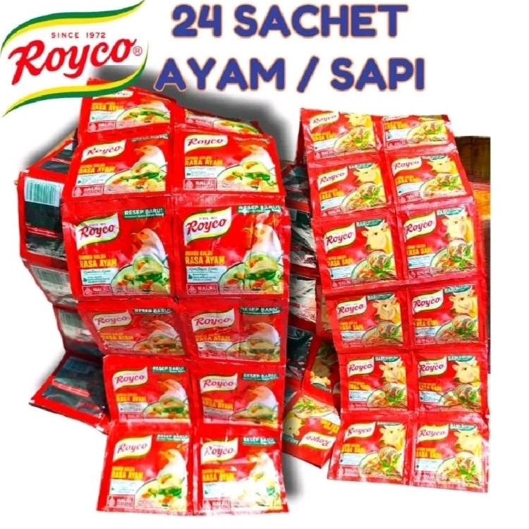 Jual ROYCO Penyedap Kaldu Rasa Ayam Rasa Sapi Renceng 24sachet | Shopee ...