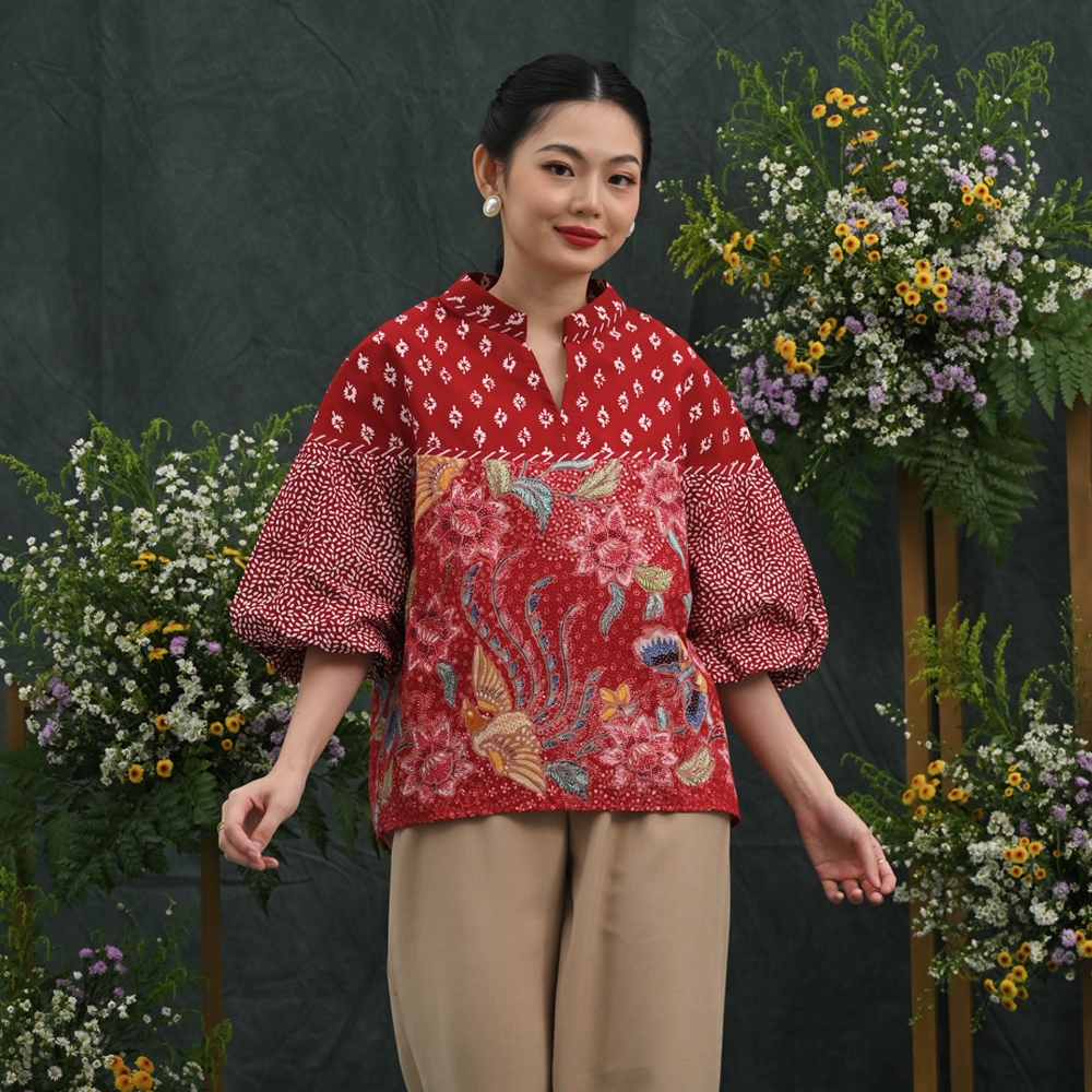 Jual NONA RARA - Longing Encim T3113, Baju kerja blouse batik wanita ...