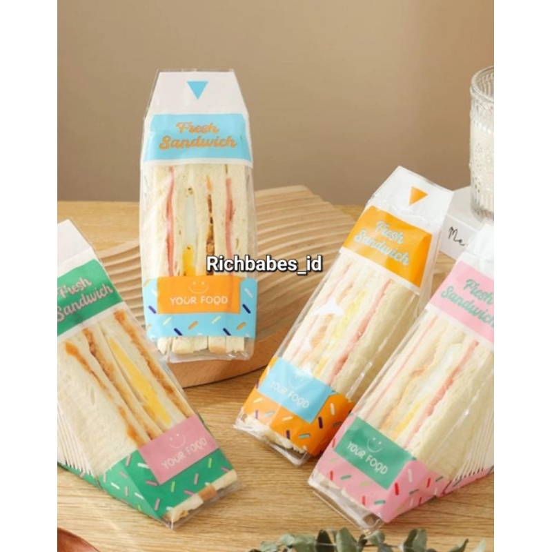 Jual Plastik sandwich segitiga kemasan plastik sandwich plastik roti ...