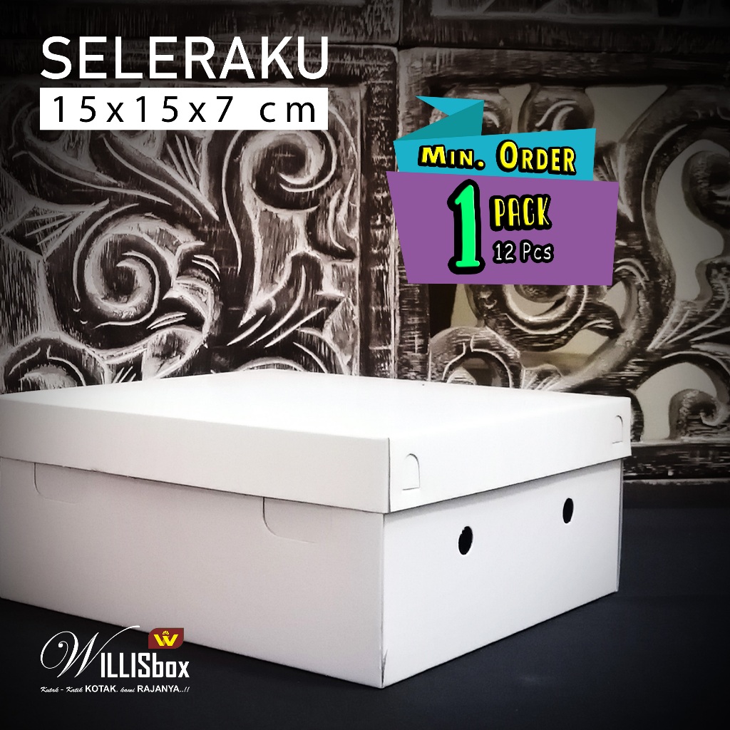 Jual Snack Box 15x15x7 SELKU (Polos) / Kotak Kue, Kotak Snack, Snack ...
