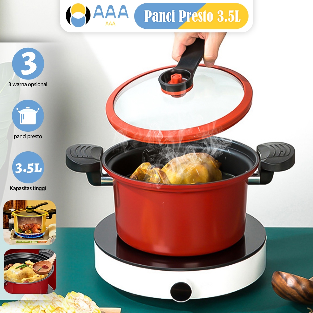 Jual (AAA) Panci Presto Teflon Cooker Pot 3.5L Anti Lengket High ...