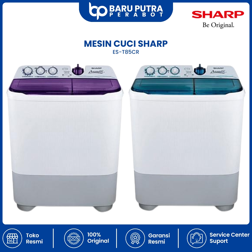 Jual Sharp ES-T85CR Mesin Cuci | Washing Machine 2 Tabung | Twin Tube ...