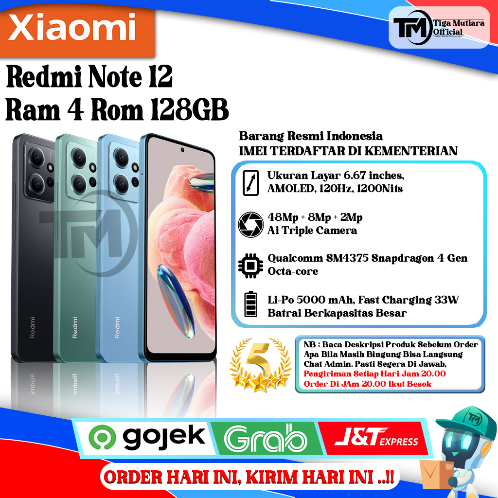 Jual Xiaomi Redmi Note 12 Ram 4/128GB | Ram 6/128GB | Ram 8/128GB | Ram ...