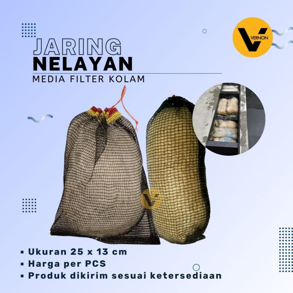 Jual Jaring Nelayan Filter Kolam Media Filter Kolam 25x13 cm | Shopee ...