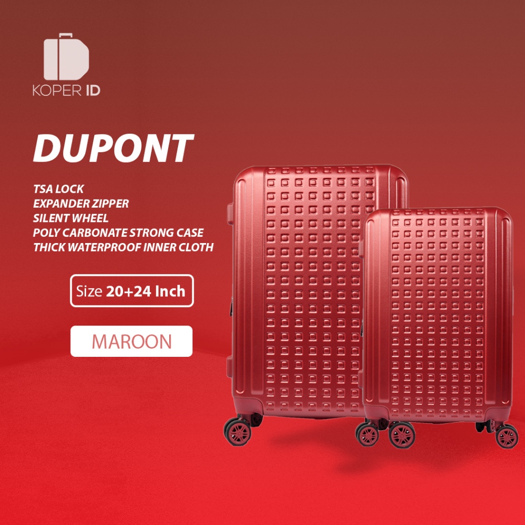 Jual Tas Koper Hardcase Expander + TSA Lock DUPONT SET Size 20+24 inch ...