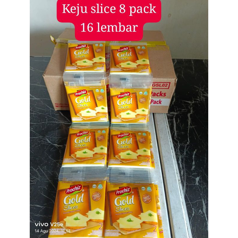 Jual PROCHIZ Gold Slice Keju 8 Pcs 16 Slice - KEJU SLICE | Shopee Indonesia