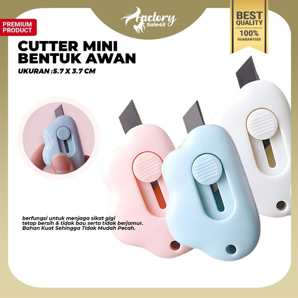 Jual Cutter Mini Warna Pastel Cutter Stainless Steel Lucu Unik ...