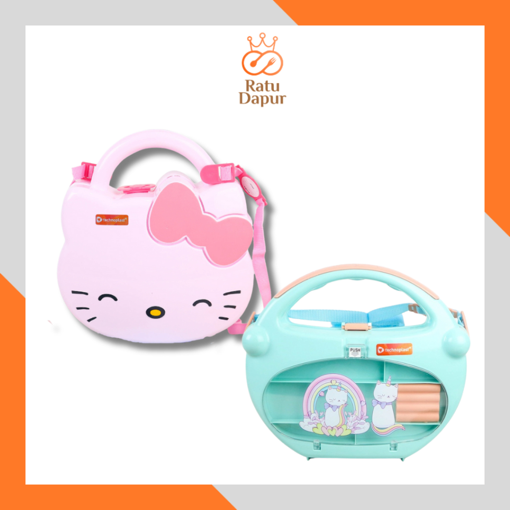 Jual (KHUSUS LIVE) Tempat Bekal Makan Set Hello Kitty/Set Howdy Cat ...