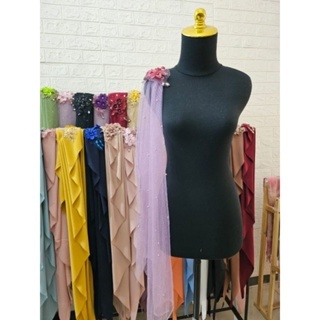 Jual Selendang Kebaya Tille Polos / Tile Kebaya Selendang Bahu Tile ...