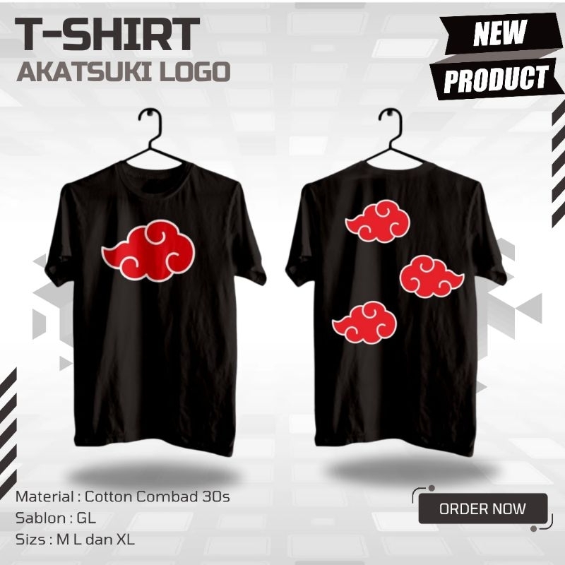 Jual KAOS BAJU ANIME NARUTO AKATSUKI LOGO AKATSUKI NARUTO SHIPPUDEN ...