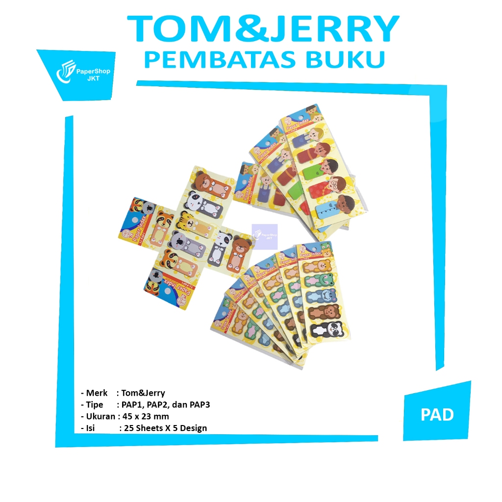 Jual TOM & JERRY - Pembatas Buku Paper Index - Pad | Shopee Indonesia