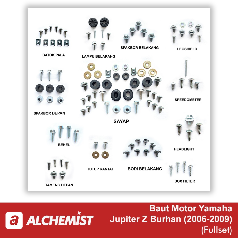 Jual Baut Jupiter Z Burhan Full Set / Baud Yamaha Jupiter Z Burhan Full ...