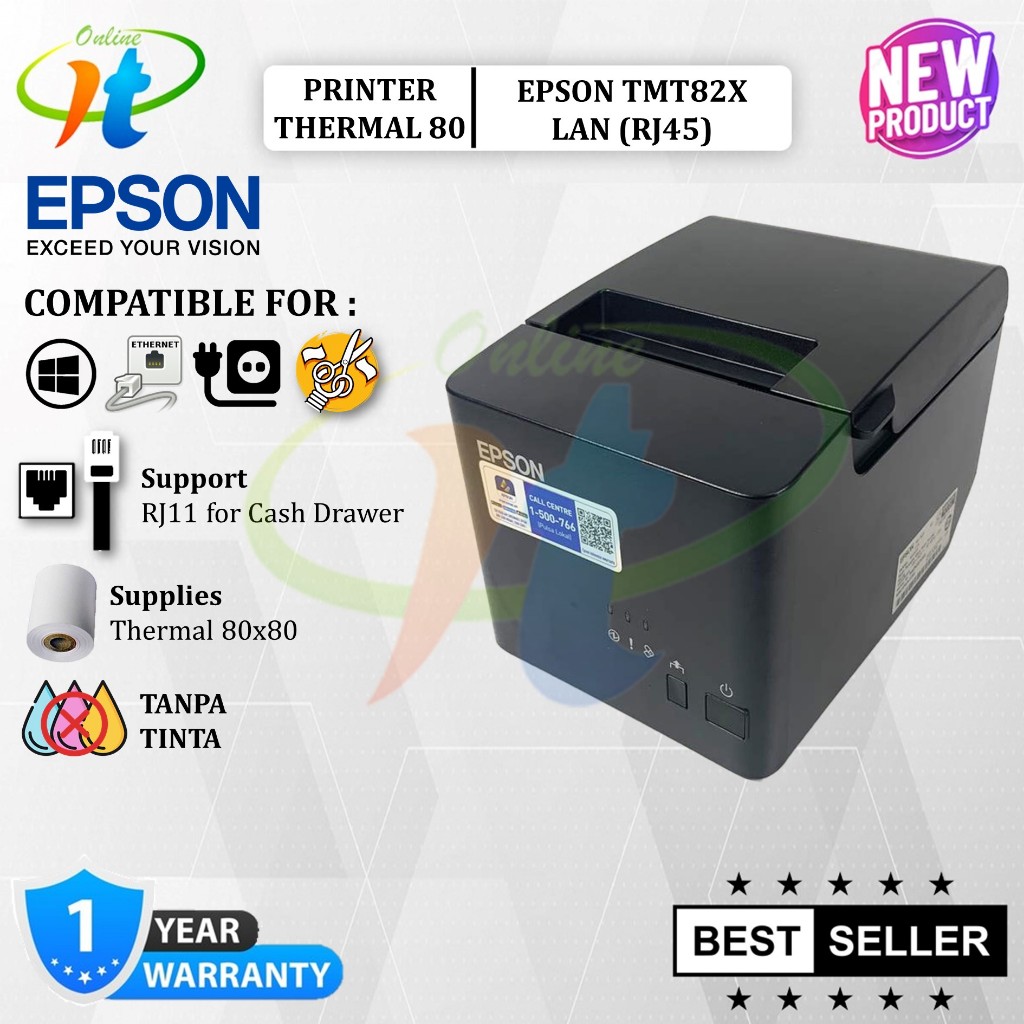 Jual Printer Thermal 80mm Auto Cutter Epson TMT82X TM-T82 TM-T83III ...