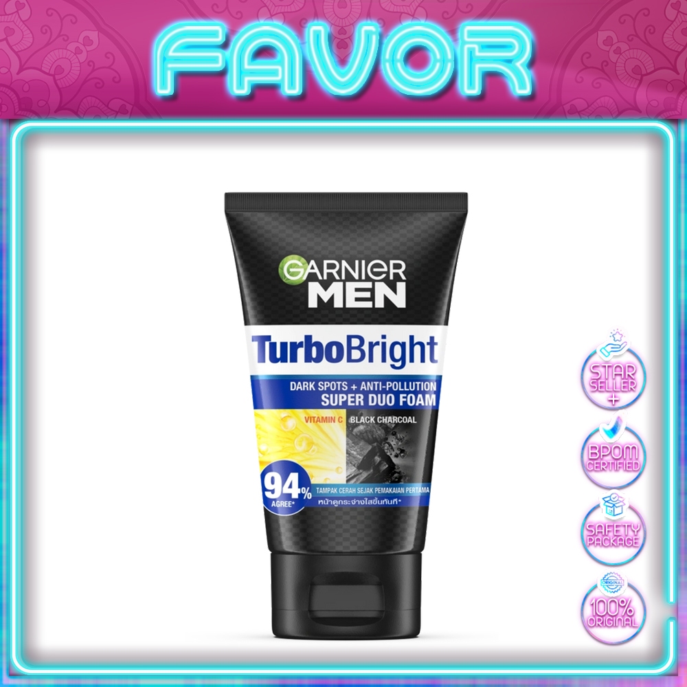 Jual Garnier Men Turbo Bright Super Duo Foam - 100/50 ml | Shopee Indonesia