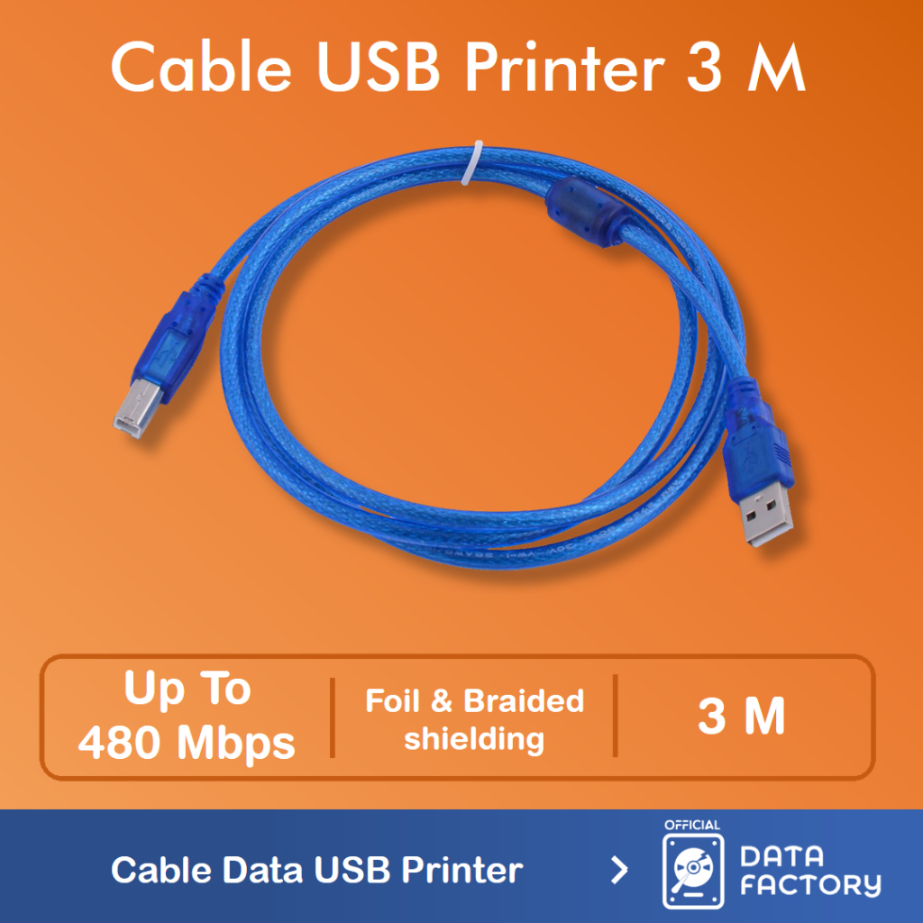 Jual Printer Cable 3M - Kabel Printer 3 Meter USB 2.0 / High Speed ...