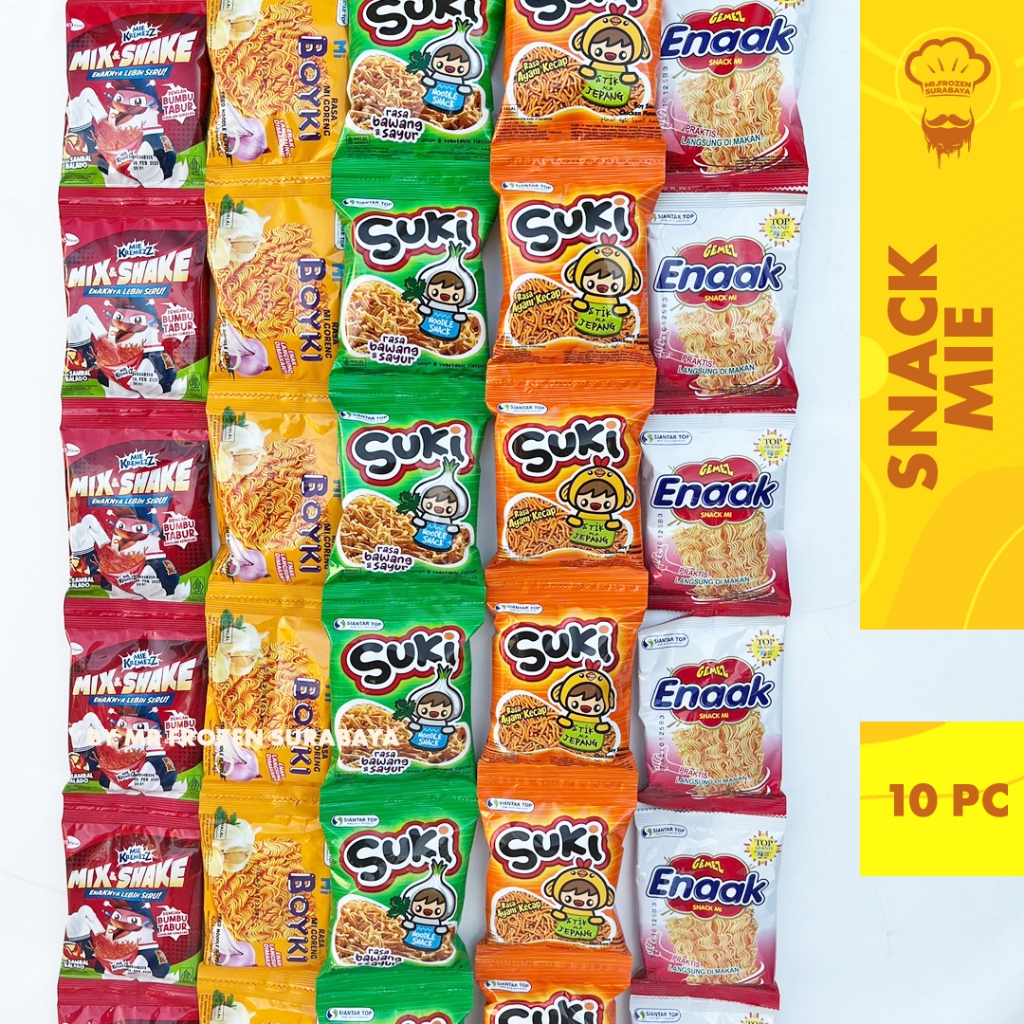 Jual Snack Renceng Keripik Kentang Mie Kering Renceng Mie Kremezz | Mie ...
