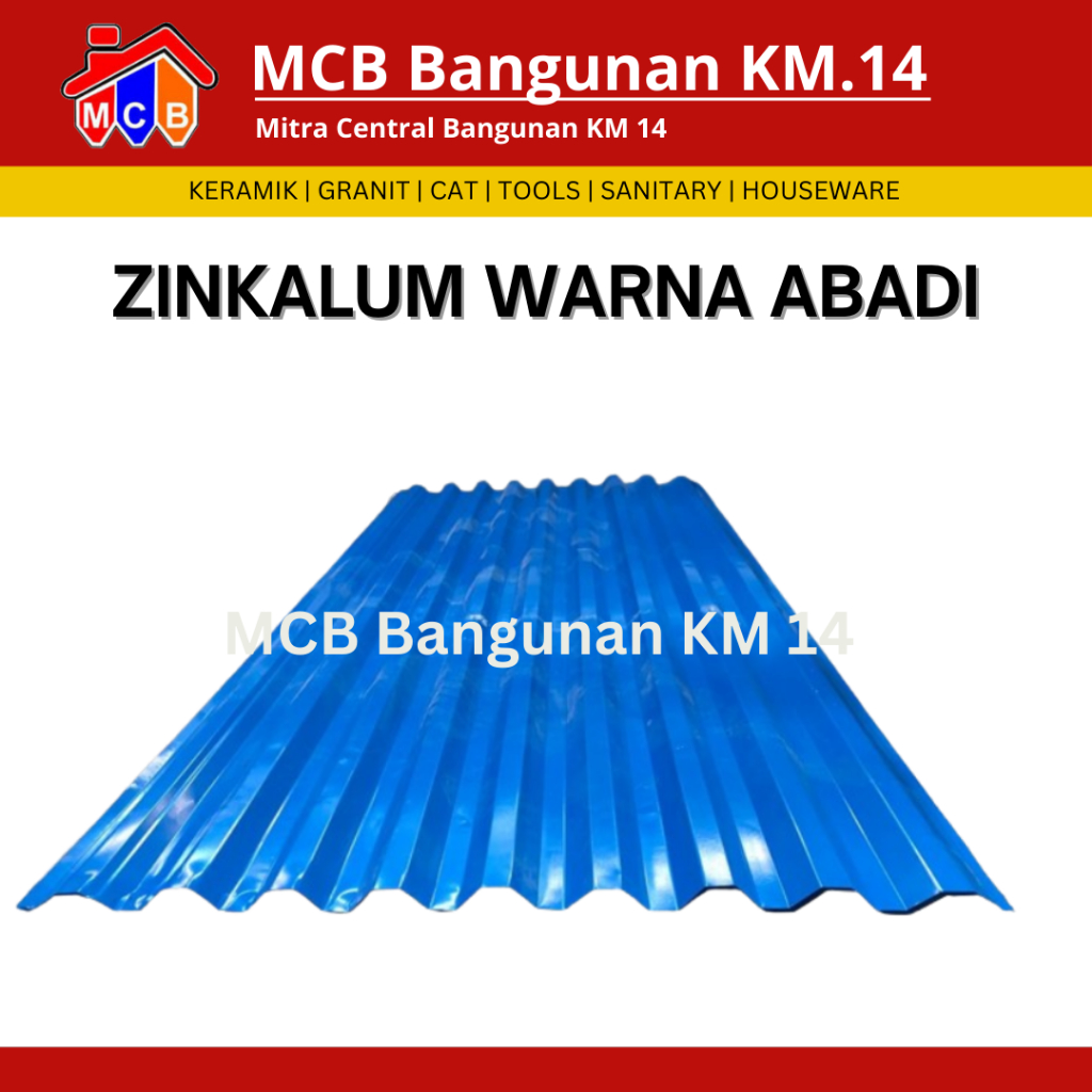 Jual SENG ATAP SPANDEK / ZINKALUM ZINCALUM 1 METER WARNA TEBAL 0,25 / 0 ...