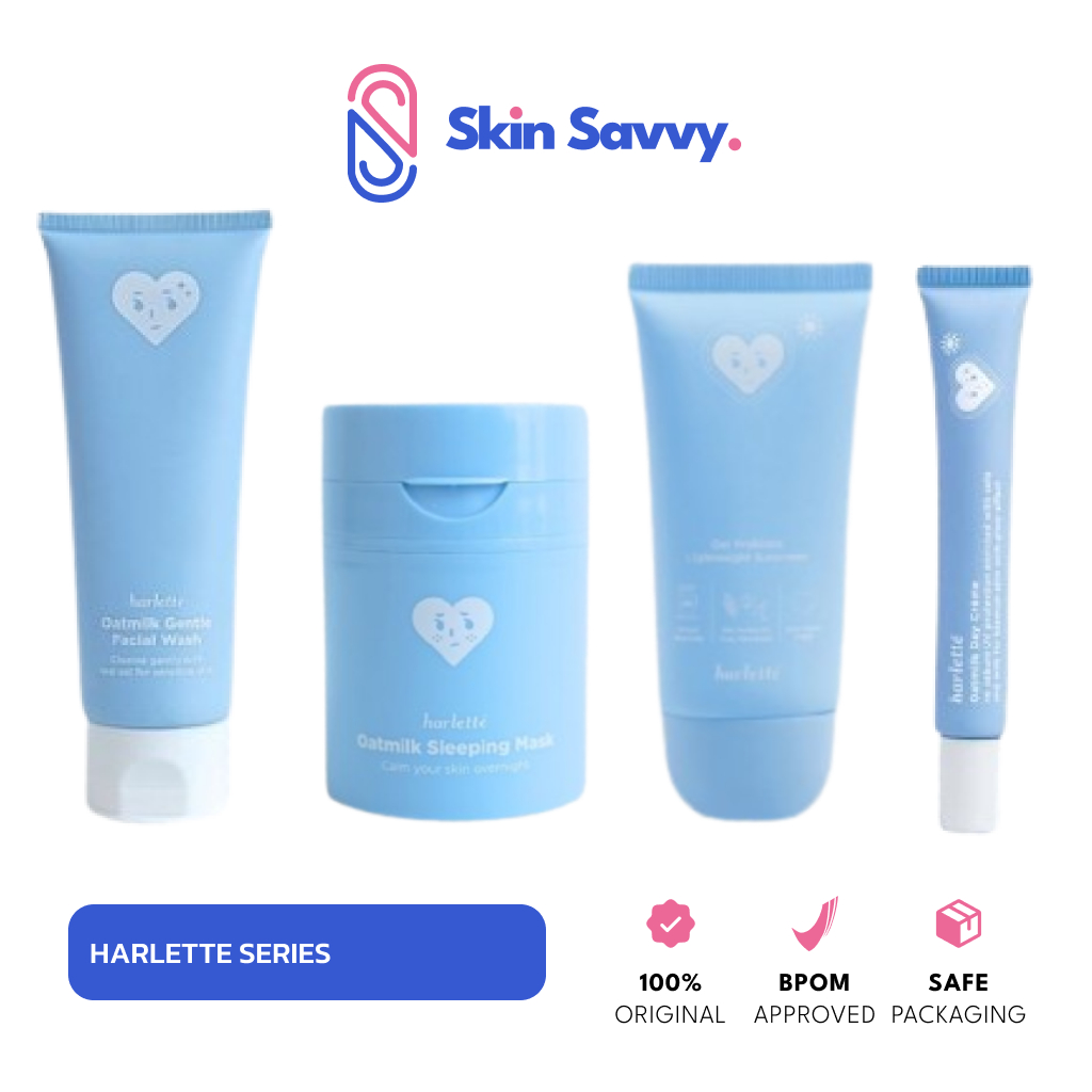 Jual HARLETTE Oatmilk Gentle Facial Wash | Sleeping Mask | Day Creme ...