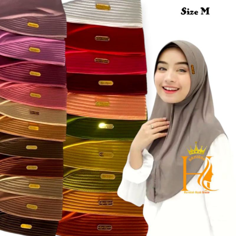 Jual Bergo Hamidah Instan Size M Berlabel Akrilik besi Gold | Shopee Indonesia