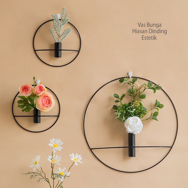 Jual Hiasan Dinding Aesthetic variasi bunga aesthetic vas bunga tempel ...